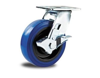 China Side Brake Elastic Rubber Caster for sale