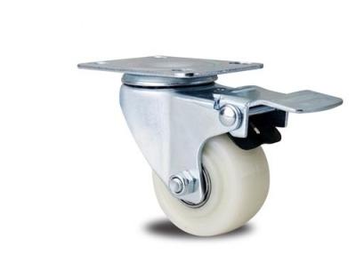 China medium duty 3  inch white PP caster with brake, 5
