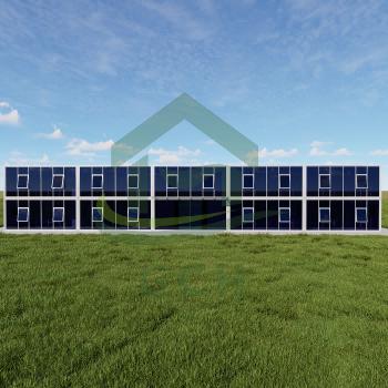 China Affordable 3x6m Detachable Container House Prefabricated With External Glass Curtain Walls / White Panel for sale