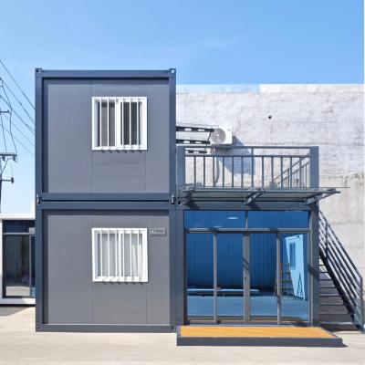China 2 Story 3x6m Detachable Container Terrace With Stairs / Exterior Glass Facade for sale
