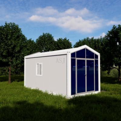 China A Shape Detachable Container House 20FT With Curtains And External Glass Curtain Walls for sale