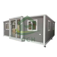 China Expandable Container House 20ft 40ft White Frame Grey Wall Panel Quick Setup 38-75sqm for sale