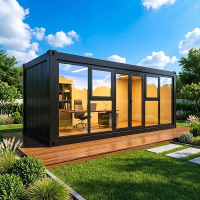 China Eco Friendly Prefabricated Container House , Modular Container Home With A Front Glass Curtain Wall for sale