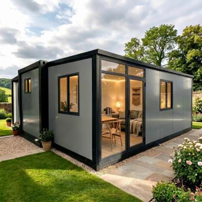 China Rust Proof Expandable Container Home 10FT 20FT 30FT 40FT With Grey Wall Panel / Glass Wall for sale