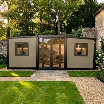 China Expandable Container House Tiny House White Frame And Grey Wall Panel for sale