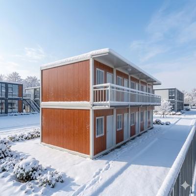 China Modular Duplex Ski Resort Housing: Wood-look Panel Walls, Fire-Retardant MGO Floors, Security Barred Windows for sale