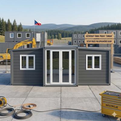 China Heavy Duty Expandable Container Site Office / Labor Cabin Color Customized for sale