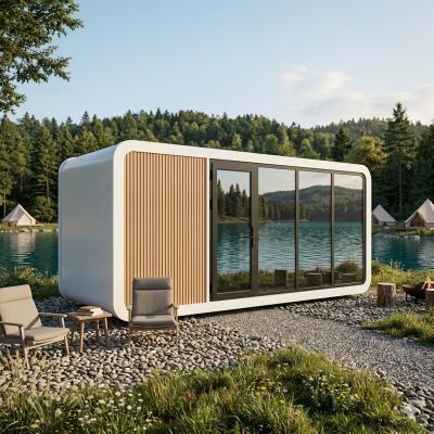 China Luxury Apple Cabin Pod 5.8m Aero Grade Aluminum Prefab Modern Tiny House for sale