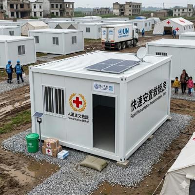 China Rapid Deployment Flat Pack Container House Building , Emergency Disaster Relief Shelter for sale