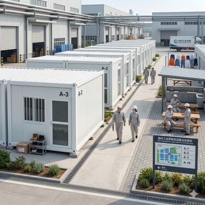 China Detachable Flat Pack Modular House Multi Unit Industrial Park Staff Dormitory for sale