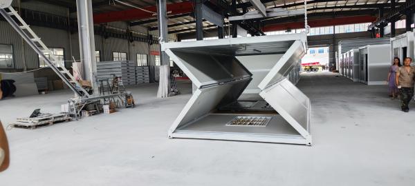 Quality X Shaped Prefab Folding Container House Steel Outer Door Easy Install For Worker for sale