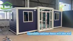 20FT Expandable container house with blue metal carve panel (outside)