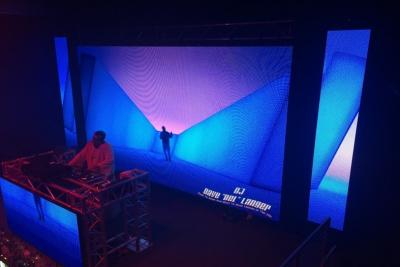 China A cabine da exposição de diodo emissor de luz do DJ do fundo de fase do clube noturno conduziu o anúncio da exposição para o partido à venda