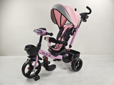 Cina Triciclo per bambini a tre ruote rosso con manubrio in acciaio e sedile in plastica in vendita
