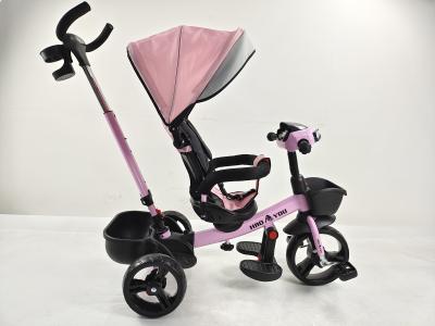 Cina Triciclo per bambini a tre ruote rosso con manubrio in acciaio e sedile in plastica in vendita