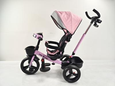 Cina Triciclo per bambini a tre ruote rosso con manubrio in acciaio e sedile in plastica in vendita