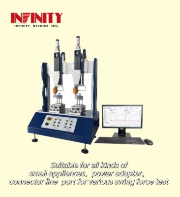 China Force Accuracy ±0.3% Dual Station Power Adapter Swing Force Testing Machine for sale