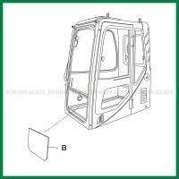 China Custom Excavator Window Glass Front Down Position B Windshield Replacement for sale