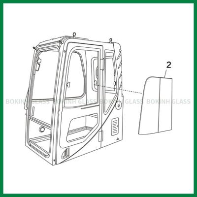 China CAT Hyundai Windshield Tempered Glass Left Side Straight Position NO.2 for sale