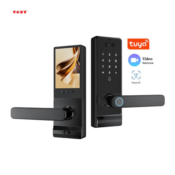 Quality 3D Face Recognition Aluminum Alloy Tuya Wifi Smart Digital Lock Easy Install  Door Lock Camera Keyless Card Inteligente Locks for sale