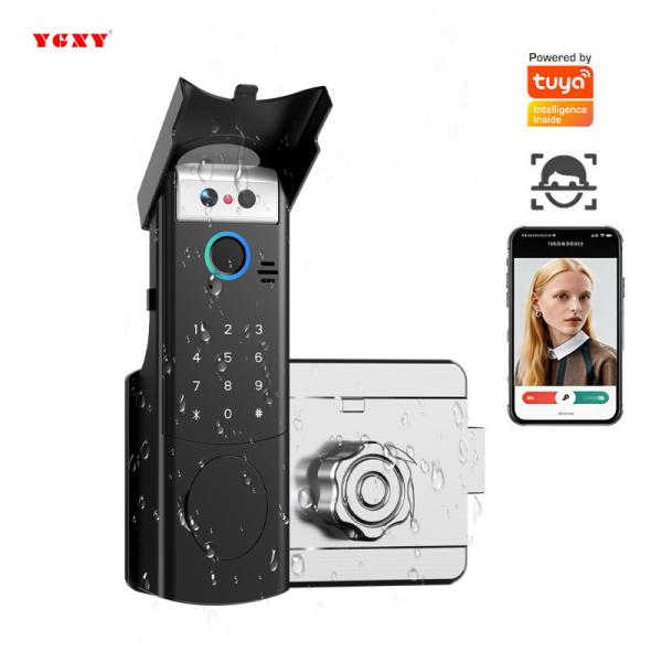 Quality High Waterproof Camera Intercom FACE ID Smart Frame Lock Fingerprint Password Electric Tuya Version Door Lock Exterior Lock for sale