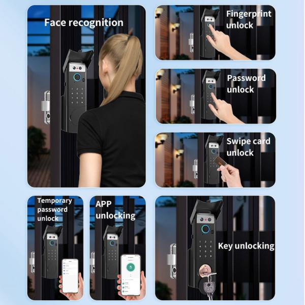 Quality High Waterproof Camera Intercom FACE ID Smart Frame Lock Fingerprint Password for sale