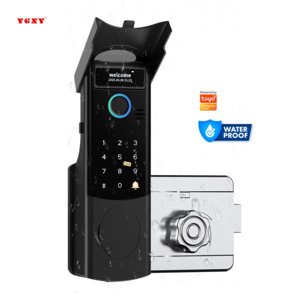 Quality Yagu Tuya Waterproof Smart Wheel Lock Fingerprint Password Card Electronic Lock Outdoor Bolt Lock Rust-Proof Smart Door Lock for sale