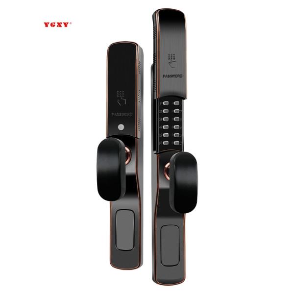 Quality Outdoor Double-sided Mechanical Password Lock Waterproof Not Hollow Out Aluminum Art Garden Door Garden Key Password Lock for sale