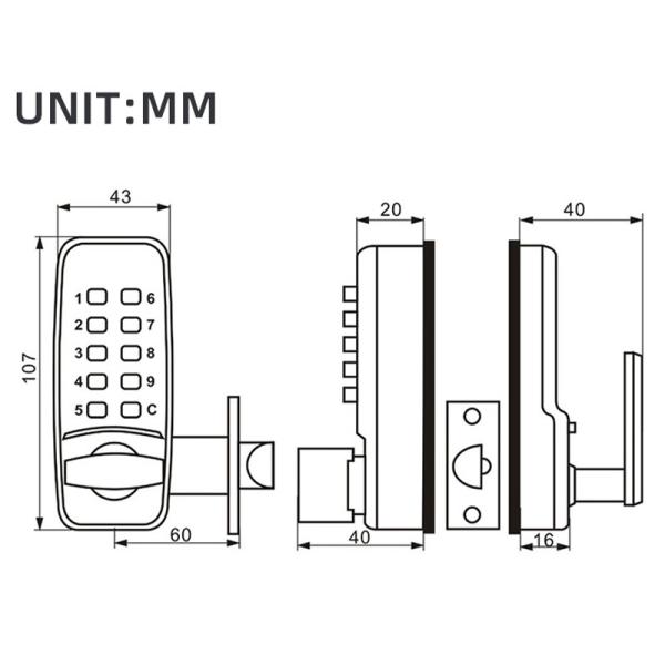 Quality IP65 Waterproof Electronic Safe Lock Gym Locker Keyless Lock Password Code Touch for sale