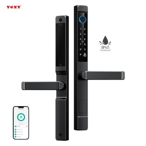 Quality Yagu Outdoor Slim Broken Bridge Aluminum Alloy Inteligente Tuya App Control Biometric Fingerprint Digital Smart Lock for sale