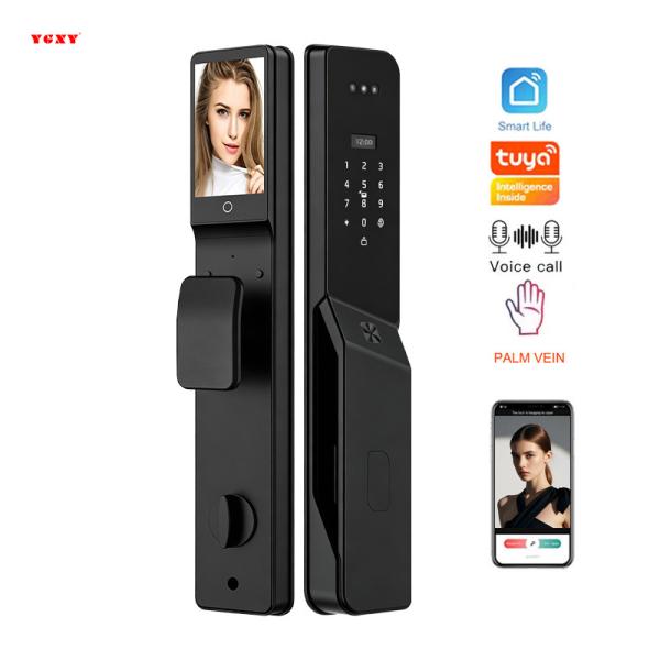 Quality Yagu Tuya Remote Smart Locks with Camera 3D Face Recognition Fingerprint Security Fully Automatic Door Entrance Door Smart Locks for sale