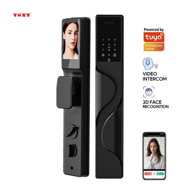 Quality Yagu 3D Facial Recognition Palm Vein Entry TUYA APP Rainproof Fully Automatic Smart Door Lock with Camera and Fingerprint for sale