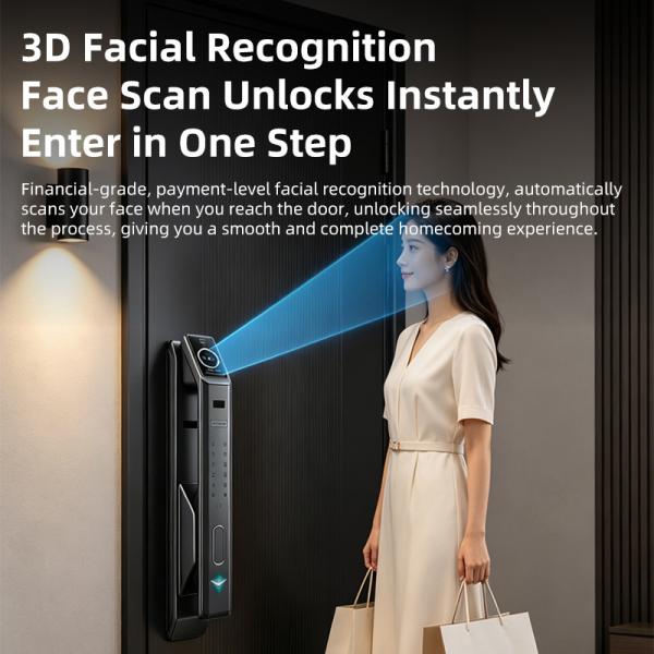 Quality YAGU High-End 3D Facial Recognition Smart Door Lock Fully Automatic Lock with for sale