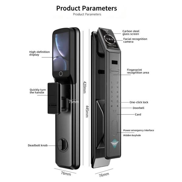 Quality YAGU High-End 3D Facial Recognition Smart Door Lock Fully Automatic Lock with for sale