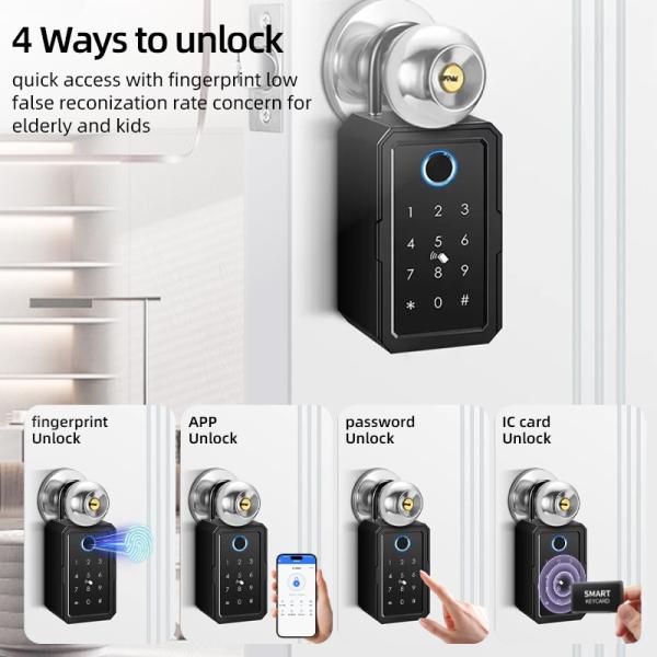 Quality Ttlock Tuya Smart Key Storage Boxes Finger Print Code Lockbox Entry Safe Key Box for sale