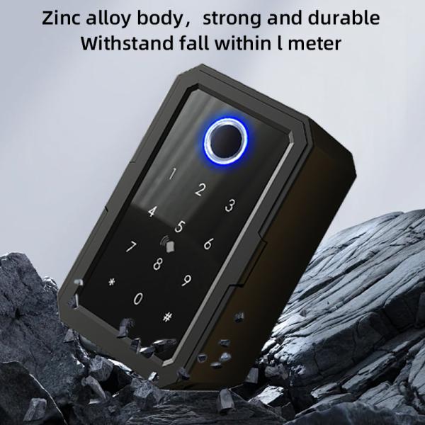 Quality Ttlock Tuya Smart Key Storage Boxes Finger Print Code Lockbox Entry Safe Key Box for sale