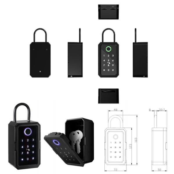 Quality Ttlock Tuya Smart Key Storage Boxes Finger Print Code Lockbox Entry Safe Key Box for sale