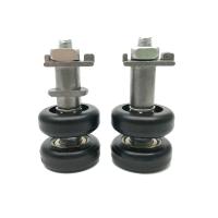Quality Nylon Round Shape Double Pulley Wheel Aluminium Bracket Sliding Glass Balcony for sale