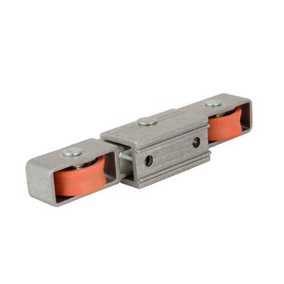 China Adjustable Rail Guided Aluminium Sliding Door Rollers Replacement For Closet Wardrobe for sale