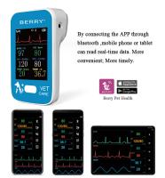 China 2.4 Inch TFT Bluetooth Veterinary Patient Monitor 6 Parameter ECG SPO2 NIBP for sale