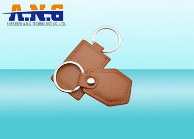 Cina Catena dell'orologio di chiave di abitudine 125khz Hitag1 Rfid, catena chiave di Rfid del cuoio stampabile di Brown in vendita
