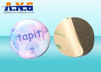 China Round Anti Metal NFC Tag Social Media NFC Sticker Share Contact Info for sale
