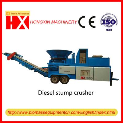 China Diesel engine Mobile stump crusher for sale