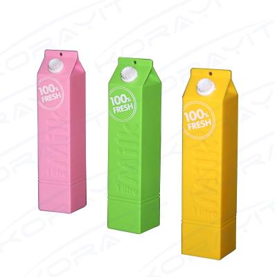 China Banco portátil 2600mah del poder del regalo de leche de la forma plástica promocional de la botella para los teléfonos móviles en venta