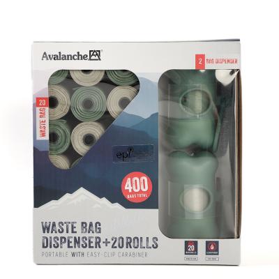 China Blue Biodegradable Dog Poop Bags Flat Pack Or In Roll 100% Leak Proof for sale