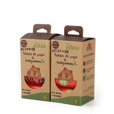 China Custom Printed Compostable Dog Waste Bags  Bioplastic Cat Poop Bags for sale