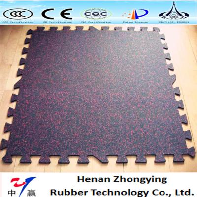 China Crossfit safety insulation gym Interlocking flooring mat rubber tile for indoor gym for sale