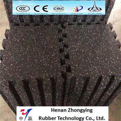 China Crossfit safety sound insulation gym Interlocking flooring mat rubber tile for indoor gym for sale