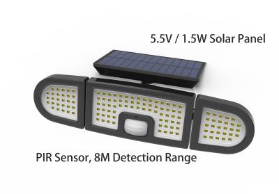 Cina luci solari fissate al muro all'aperto di 6000K 5.5V, rilevazione PIR Senor Street Light di 8m in vendita