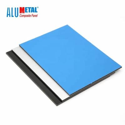 China 2mm Decorative Metal ACP Sheet Exterior Gloss Alumetal Composite Panel Black White Blue for sale